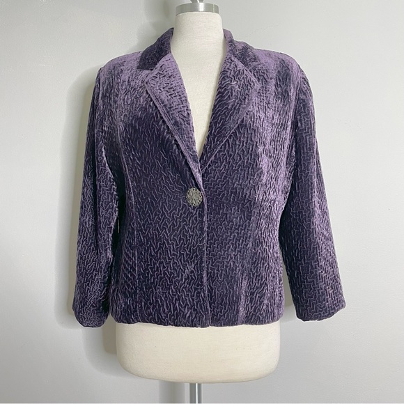 Chico's | Jackets & Coats | Chicos Textured Crushed Velvet Blazer Suit ...